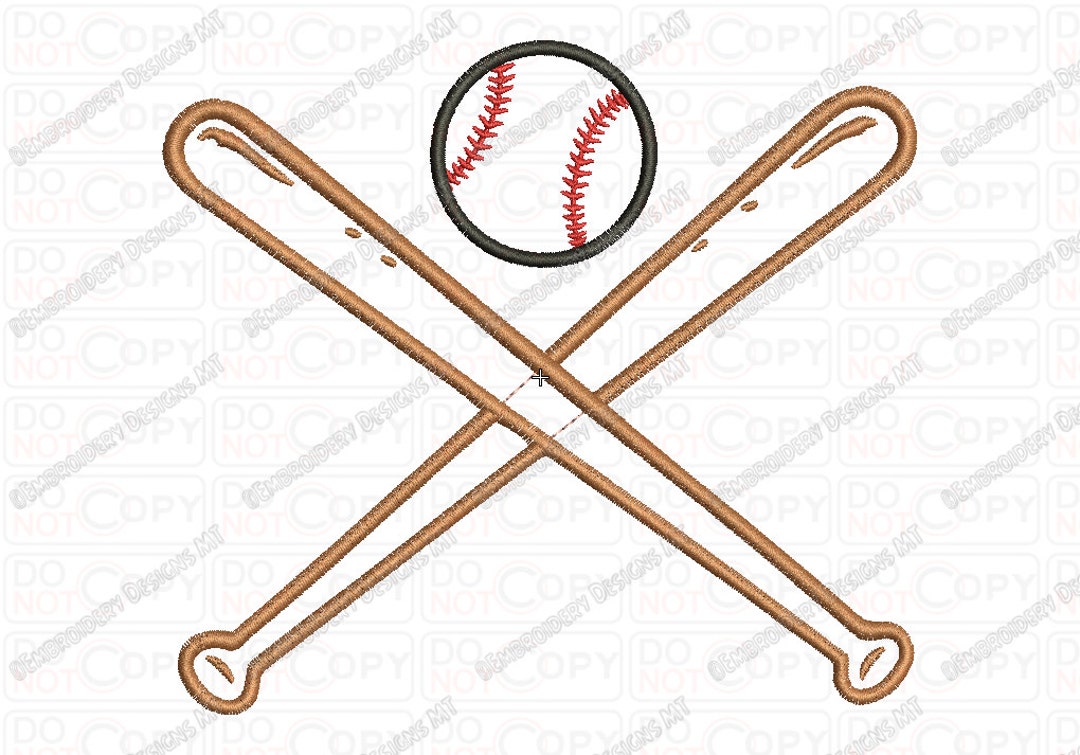 Bats and Baseball Applique Embroidery Design in 3x3 4x4 and 5x7 Sizes ...