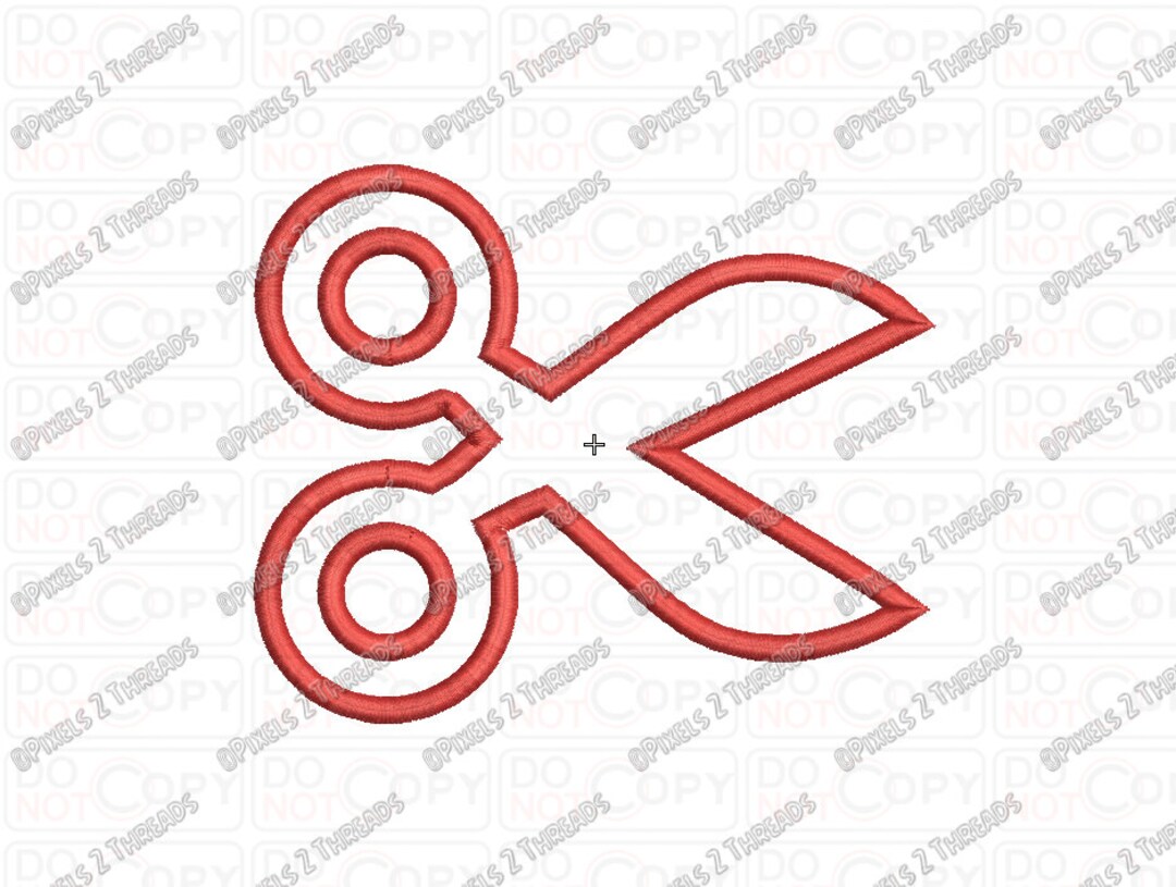 Scissors Applique Back to School Embroidery Design in 3x3 4x4 and 5x7 ...