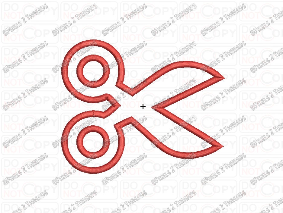 Scissors Applique Back to School Embroidery Design in 3x3 4x4 | Etsy