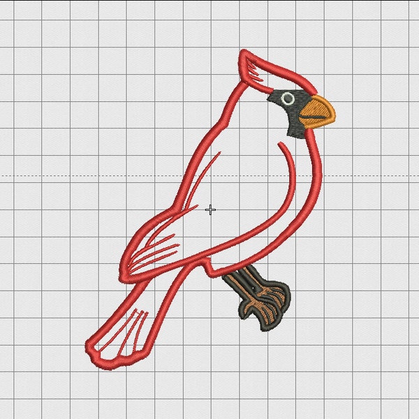 Applique Cardinal Embroidery Design - Etsy