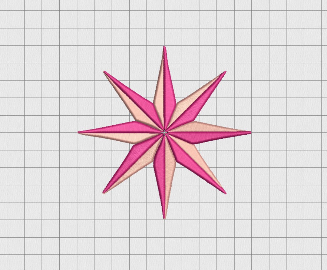 Heraldic Star Embroidery Design in 2x2 3x3 4x4 and 5x5 Sizes - Etsy