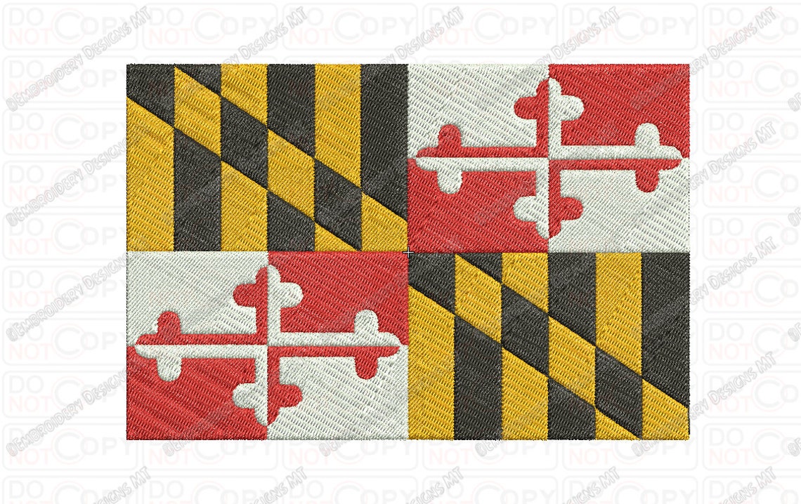 Maryland MD State Flag Embroidery Design in 4x4 and 5x7 Sizes - Etsy