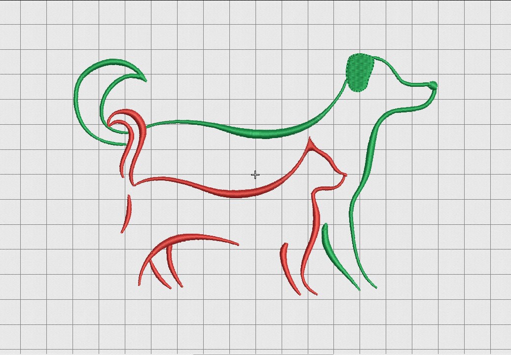 Cat and Dog Friends Outline Embroidery Design in 2x2 3x3 4x4 | Etsy