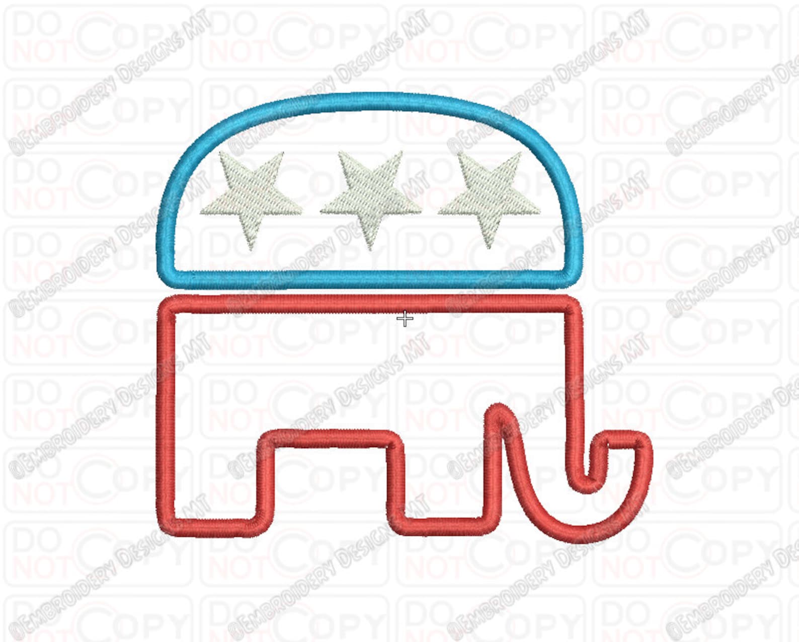 Republican Elephant GOP Applique Embroidery Design in 3x3 4x4 - Etsy