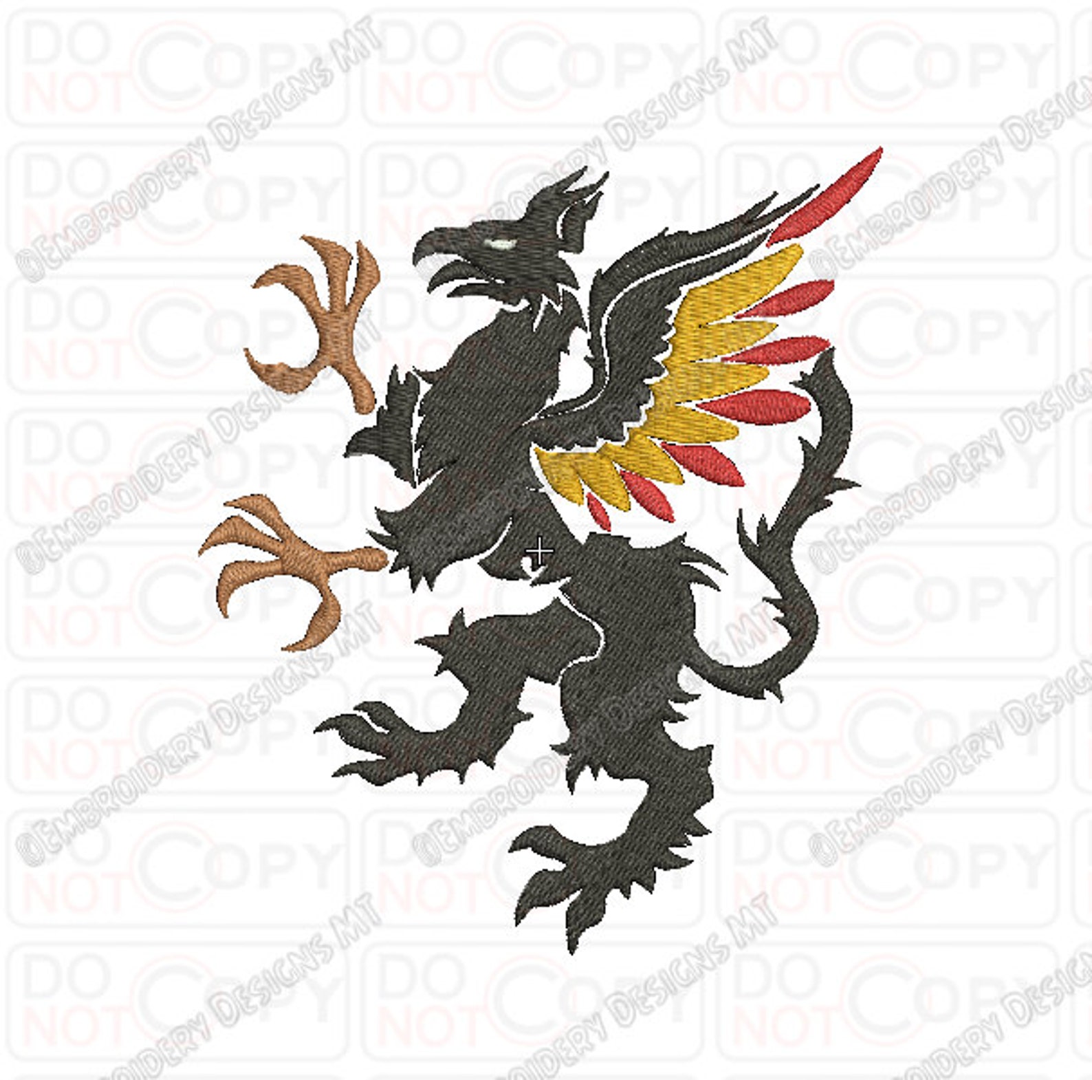 Griffin Griffon Gryphon Heraldy Embroidery Design in 3x3 4x4 and 5x5 ...