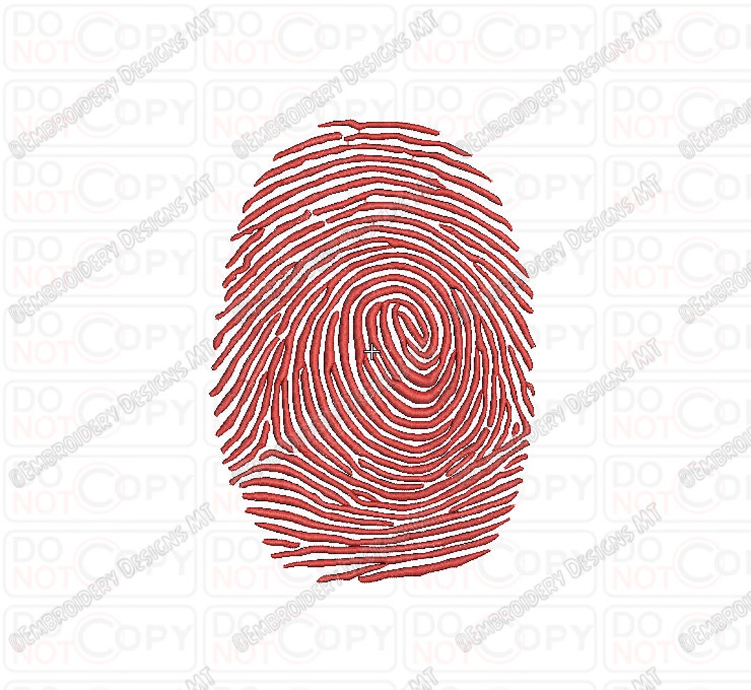 Fingerprint Embroidery Design in 2x2 3x3 4x4 and 5x5 Sizes - Etsy