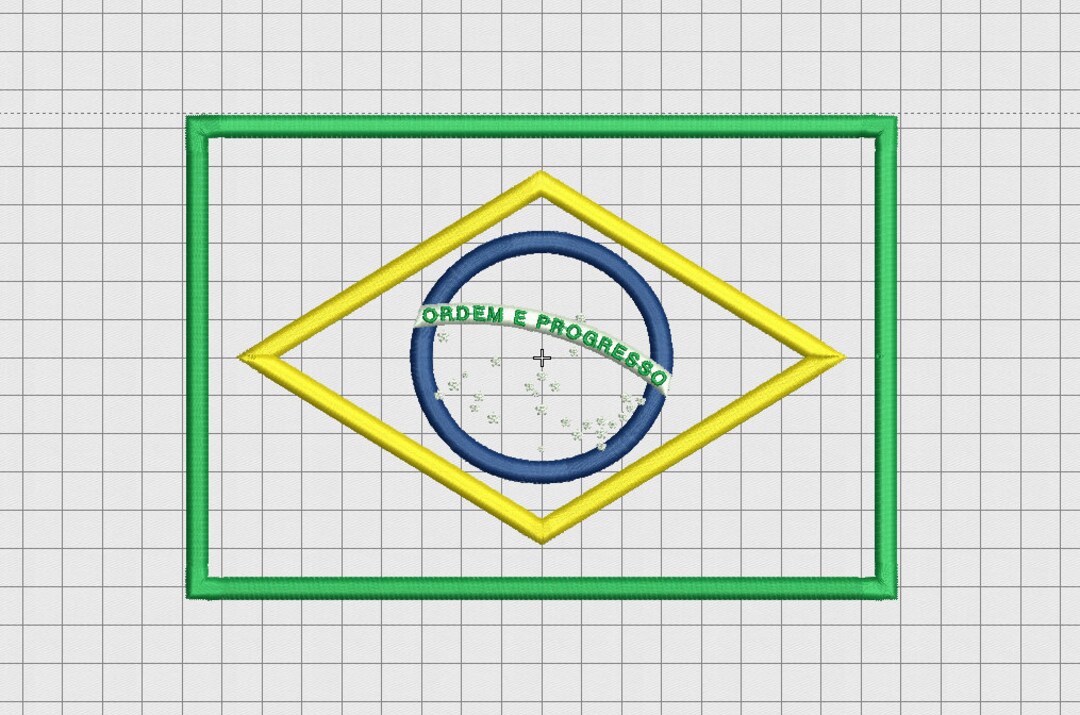 Brazil Brazilian Flag Applique Embroidery Design in 4x4 and 5x7 Sizes ...