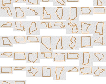 50 States Embroidery Designs - Etsy