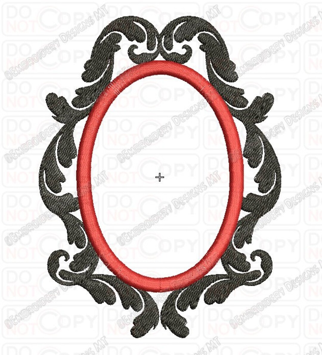 Fancy Damask Circle Frame Full Stitch Embroidery Design in 3x3 4x4 and ...