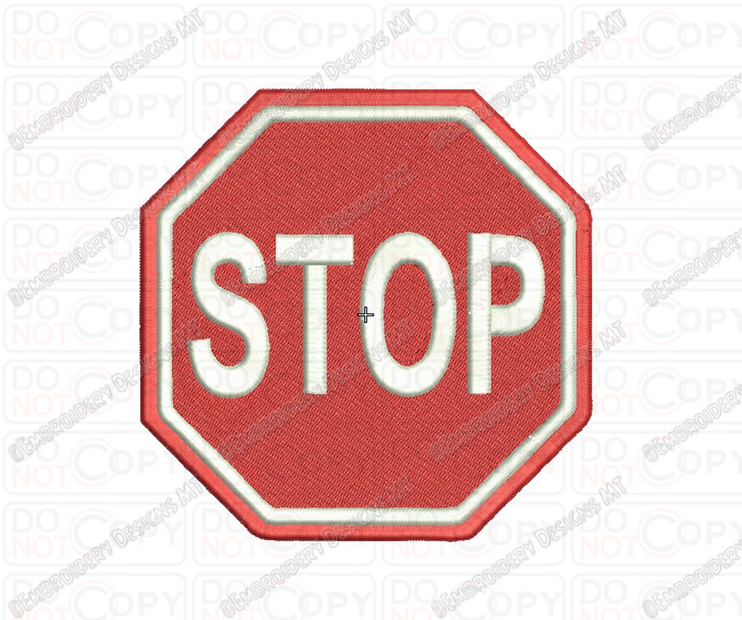 Stop Sign Road Sign Embroidery Design in 2x2 3x3 4x4 and 5x7 Sizes - Etsy