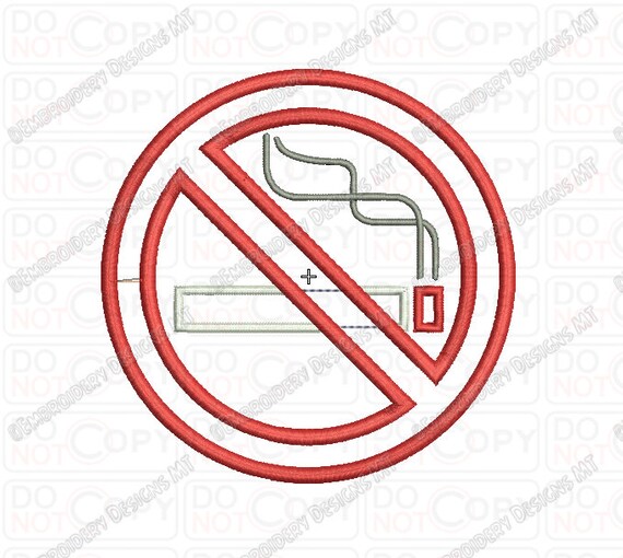 No Smoking Applique Embroidery Design in 3x3 4x4 and 5x7 Sizes | Etsy