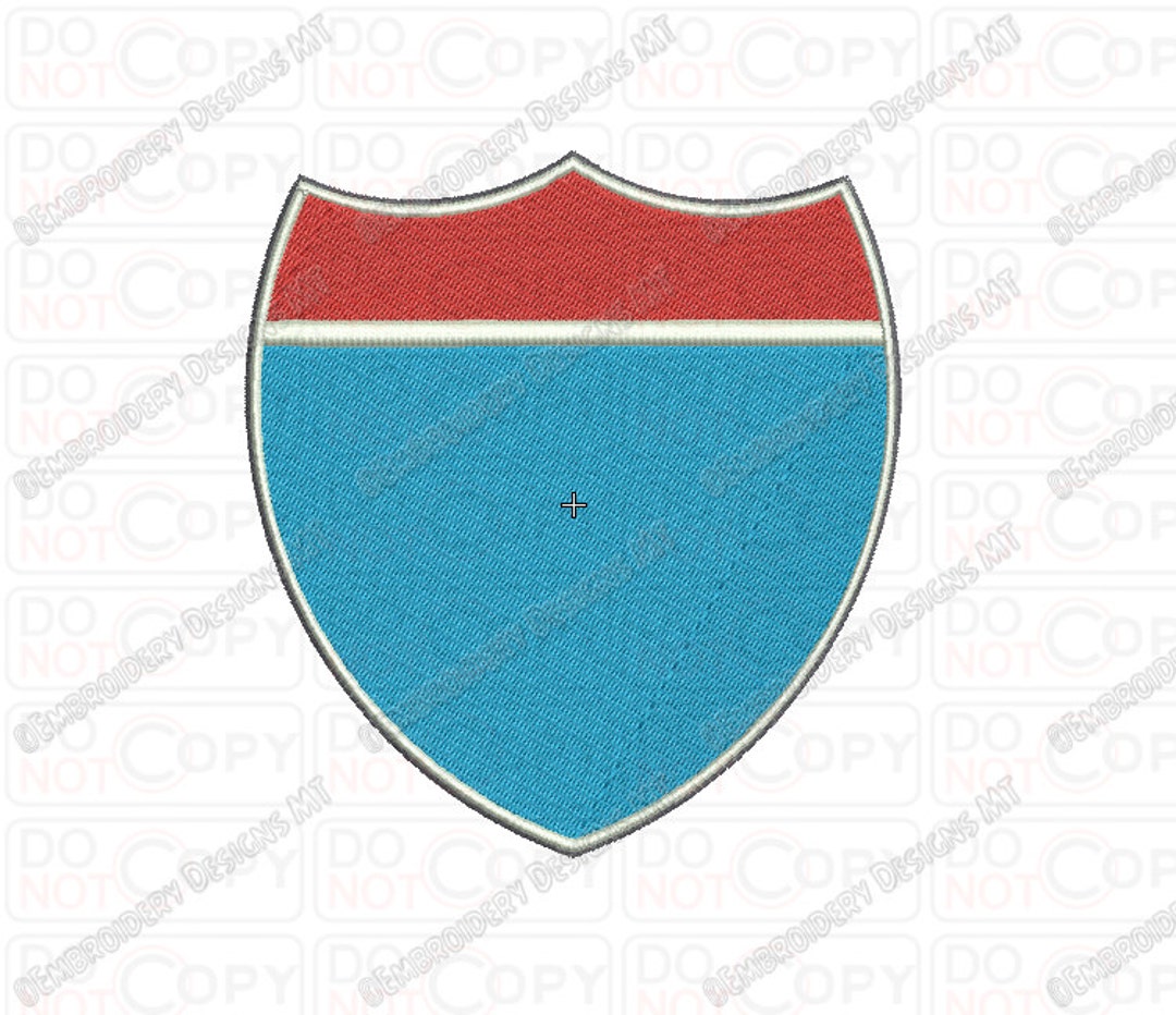 Blank Interstate Road Sign Template Embroidery Design in 2x2 3x3 4x4 ...