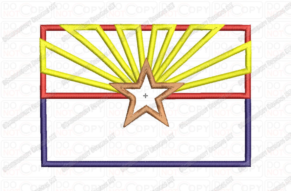Arizona AZ State Flag Applique Embroidery Design in 4x4 and | Etsy
