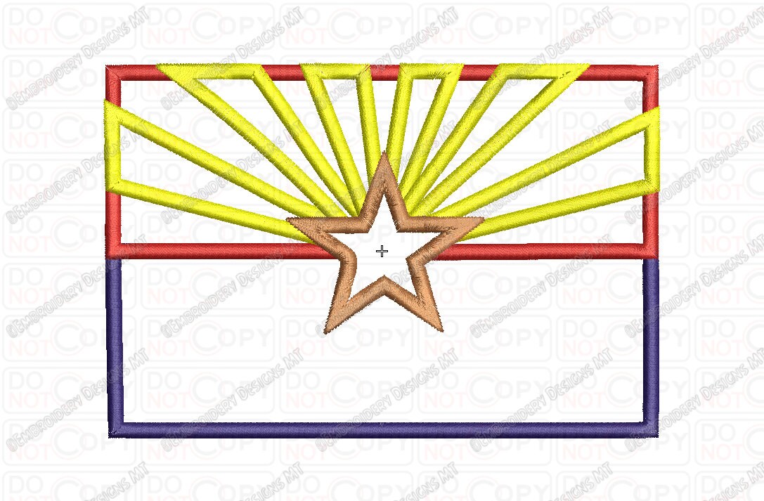 Arizona AZ State Flag Applique Embroidery Design in 4x4 and | Etsy