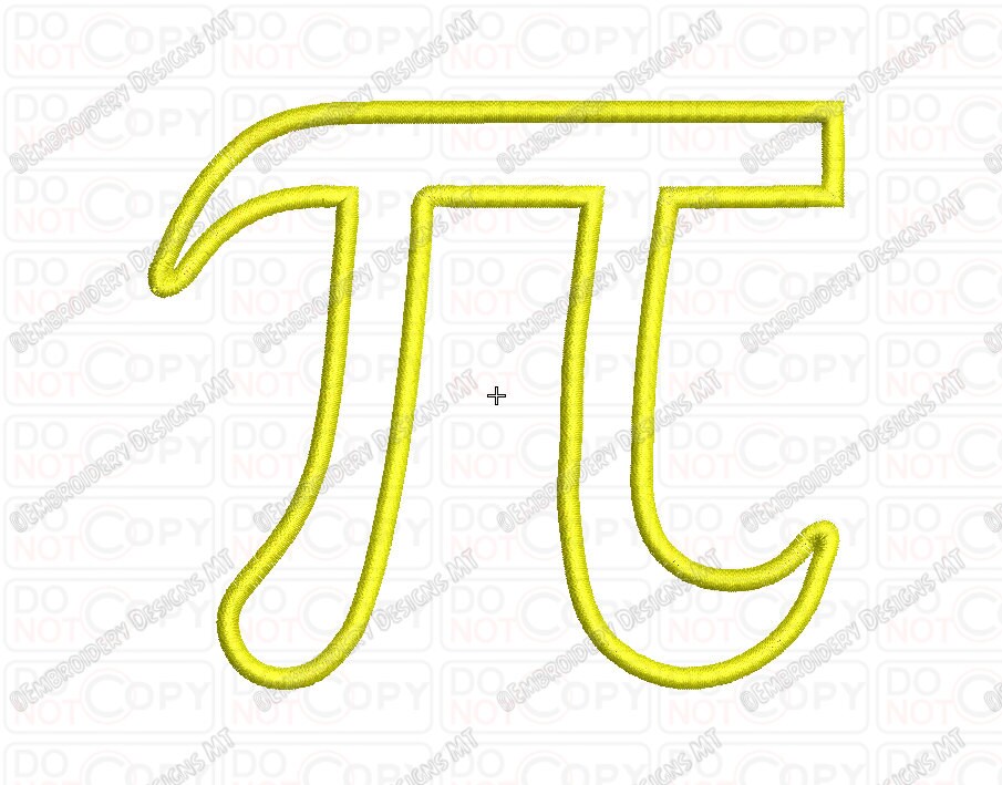 Pi Symbol Applique Embroidery Design in 2x2 3x3 4x4 and 5x5 | Etsy