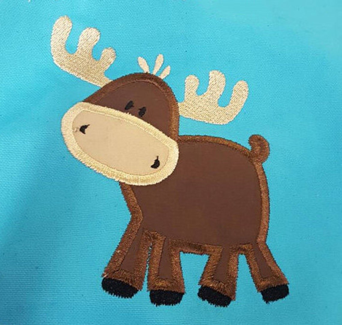 Childish Moose Applique Embroidery Design in 4x4 5x5 and 6x6 Sizes - Etsy