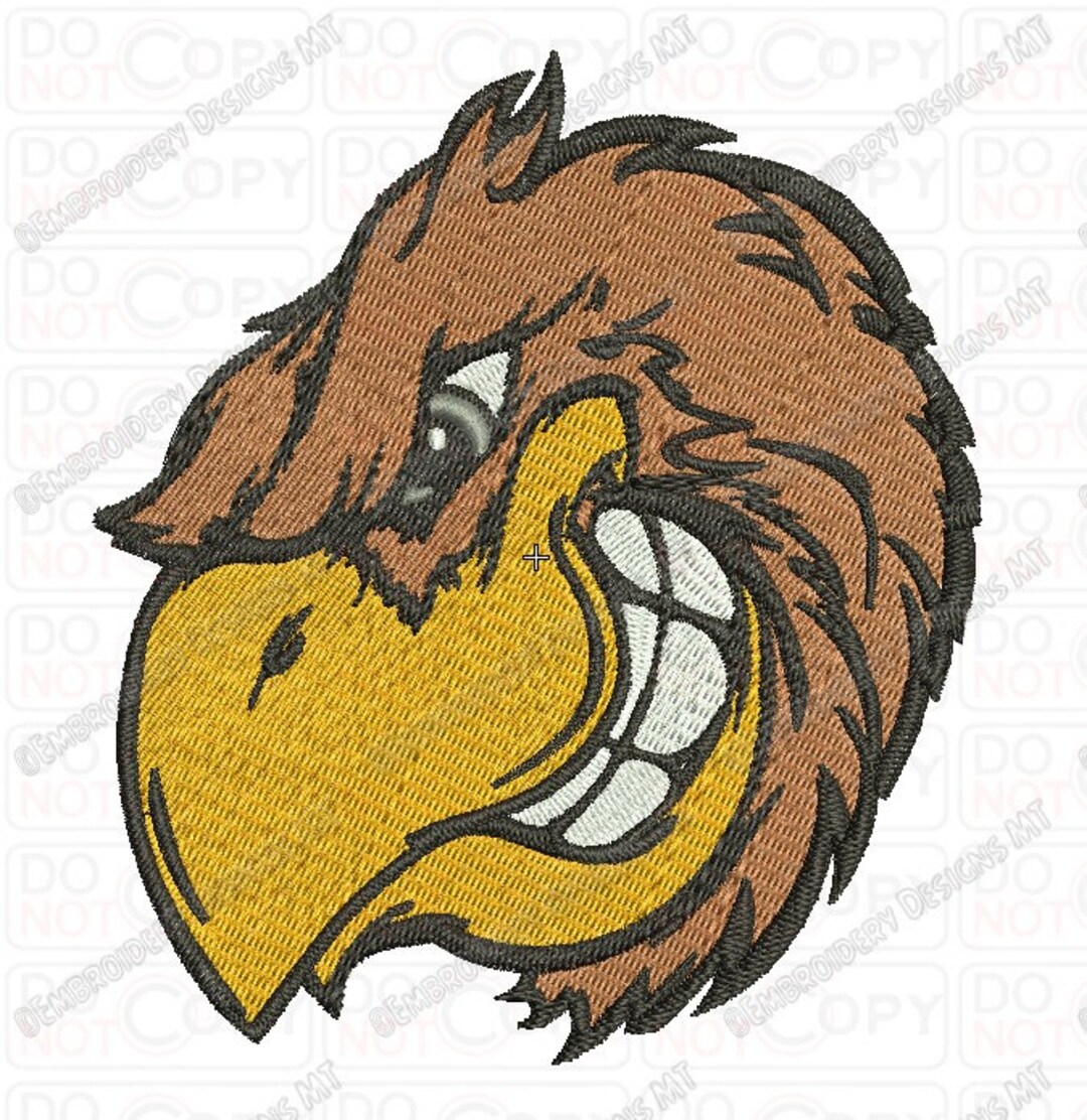 Brown Angry Eagle Head Embroidery Design in 3x3 4x4 and 5x7 Sizes - Etsy