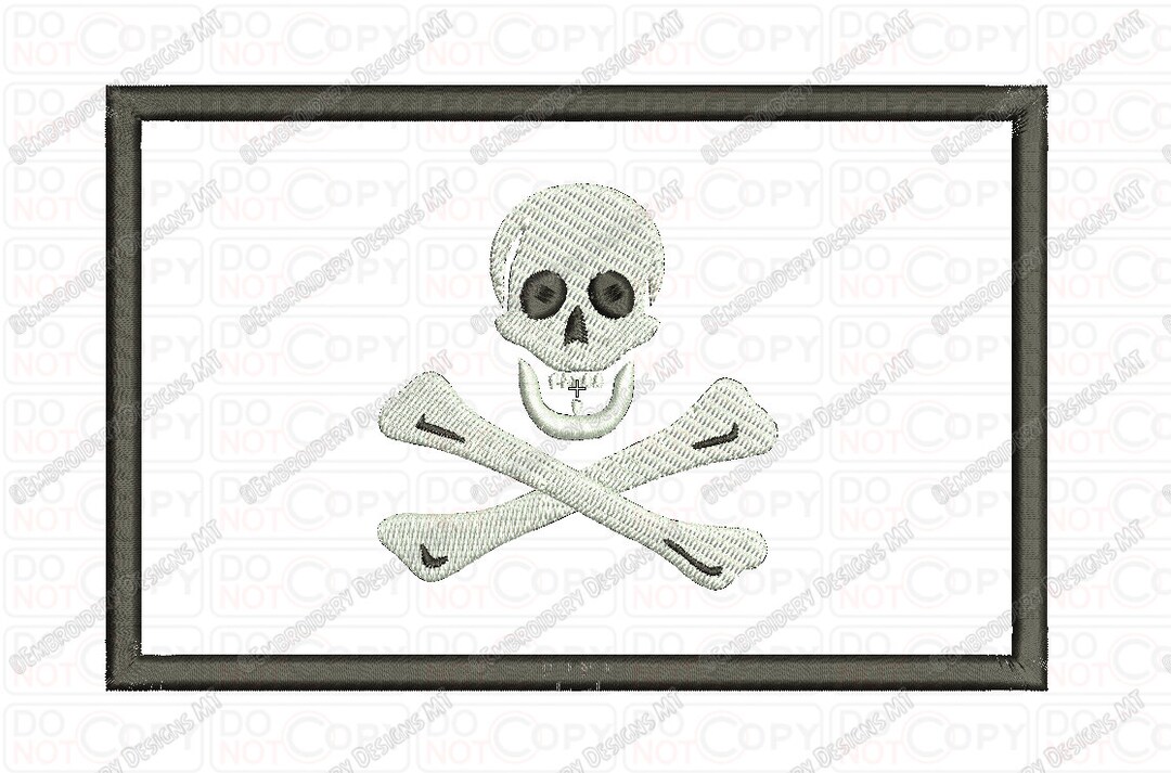 Jolly Roger Pirate Flag Applique Embroidery Design in 3x3 4x4 and 5x7 ...