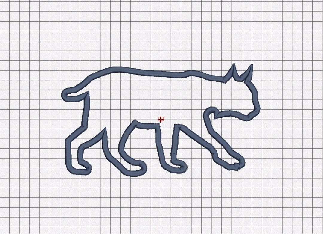 Wild Cat Side Profile Applique Embroidery Design in 4x4 5x7 and 6x10 ...