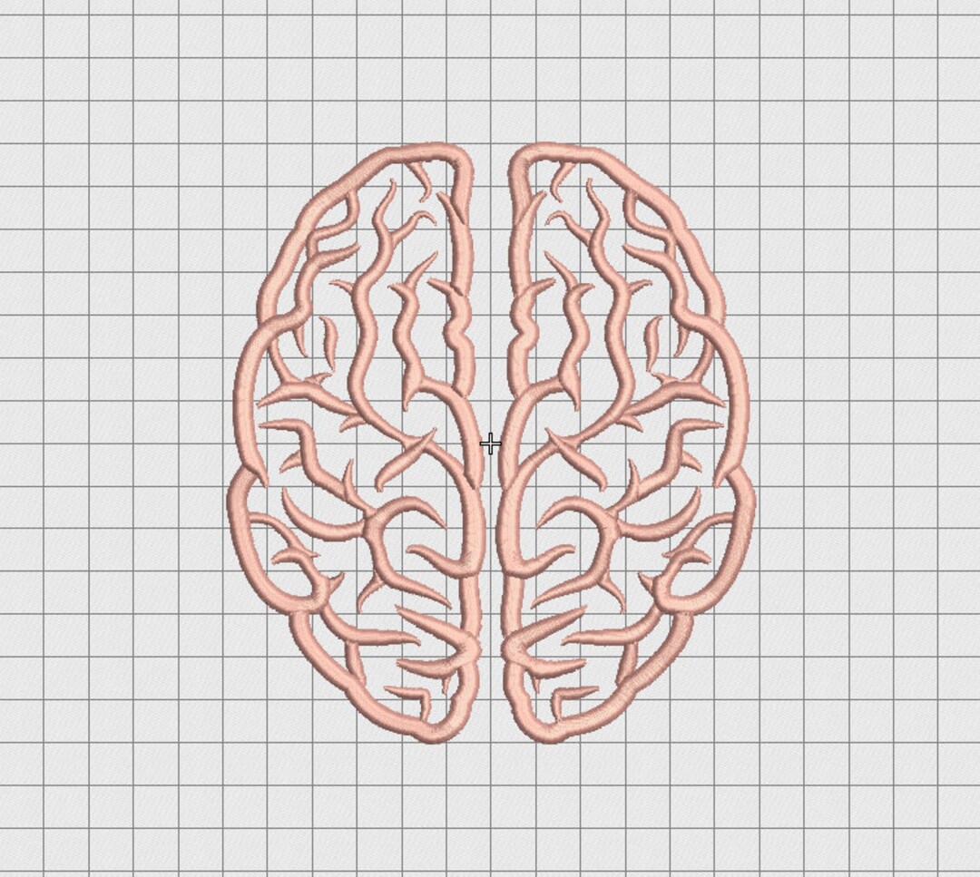 Brain Cerebrum Applique Embroidery Design in 3x3 4x4 5x5 6x6 and 7x7 ...