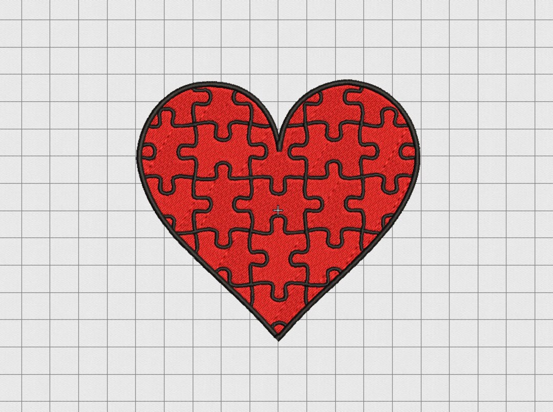 Heart Puzzle Valentine Embroidery Design in 2x2 3x3 4x4 and 5x5 Sizes ...