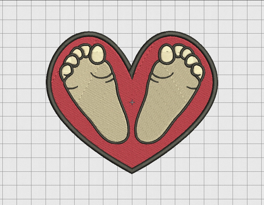 Heart With Feet Embroidery Design in 3x3 4x4 5x5 and 6x6 Sizes - Etsy