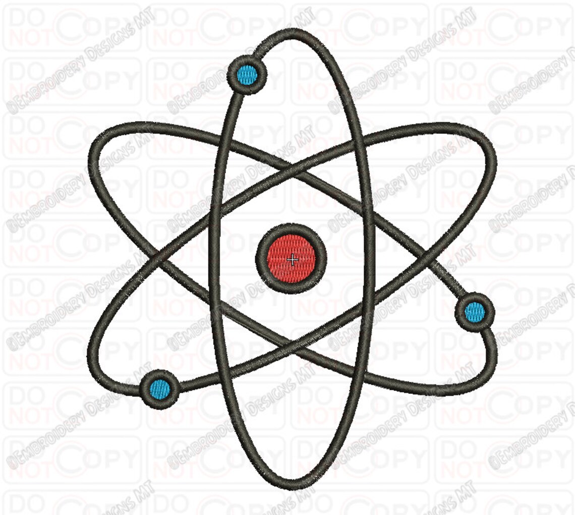 Atom Embroidery Design in 2x2 3x3 4x4 and 5x7 Sizes - Etsy