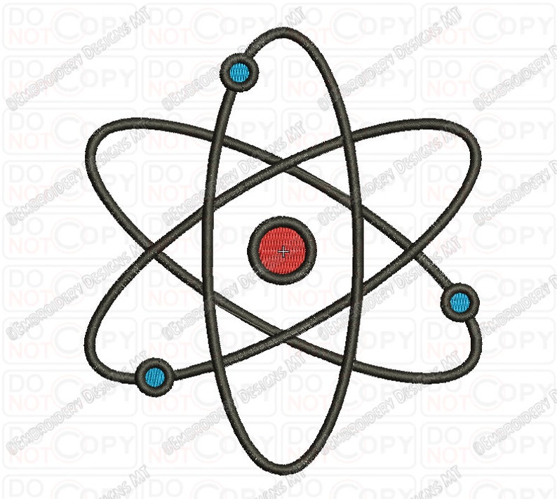 Atom Embroidery Design in 2x2 3x3 4x4 and 5x7 Sizes - Etsy