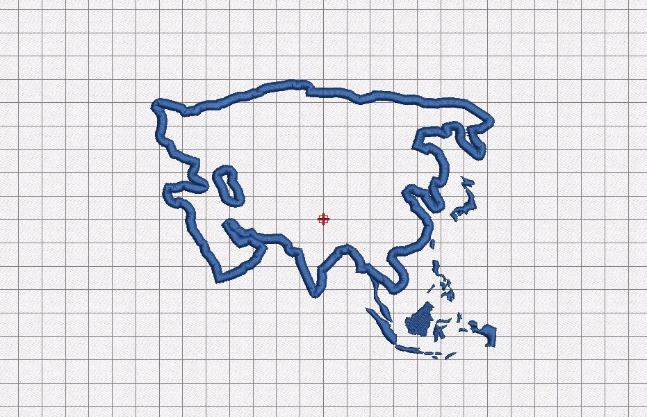 Asia Continent Applique Embroidery Design in 4x4 5x7 and - Etsy