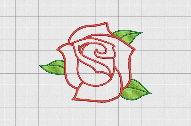 Rose Flower 2 Applique Embroidery Design in 3x3 4x4 and 5x5 - Etsy