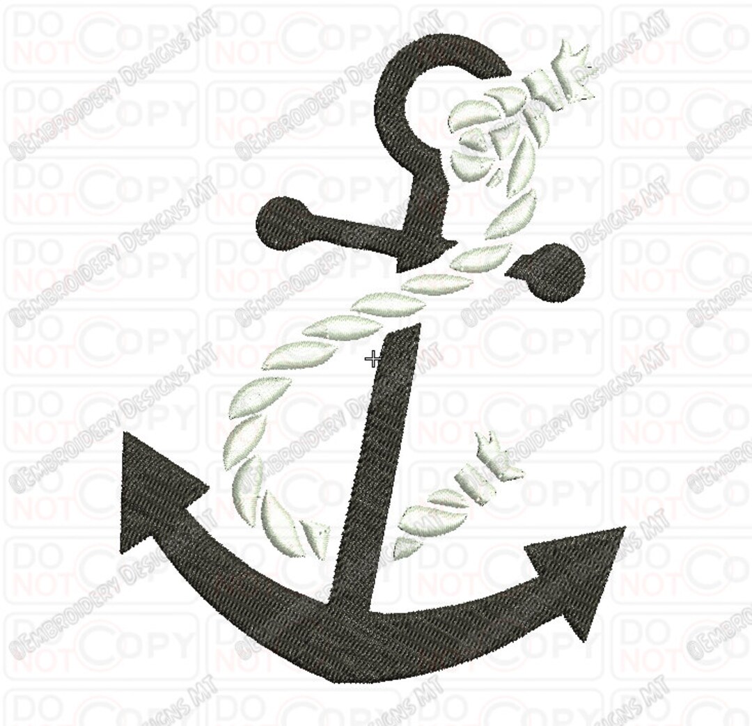 Anchor With Rope Embroidery Design in 2x2 3x3 4x4 and 5x7 Sizes - Etsy