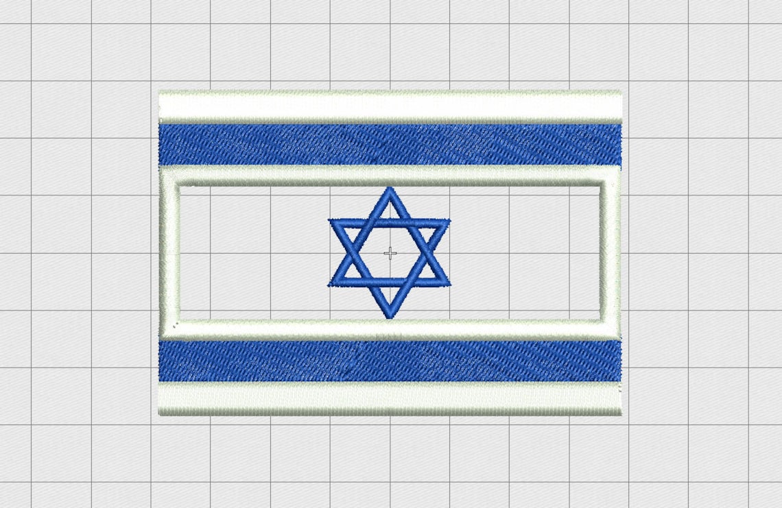 Israel Country Flag Applique Embroidery Design in 3x3 4x4 and 5x7 Sizes ...