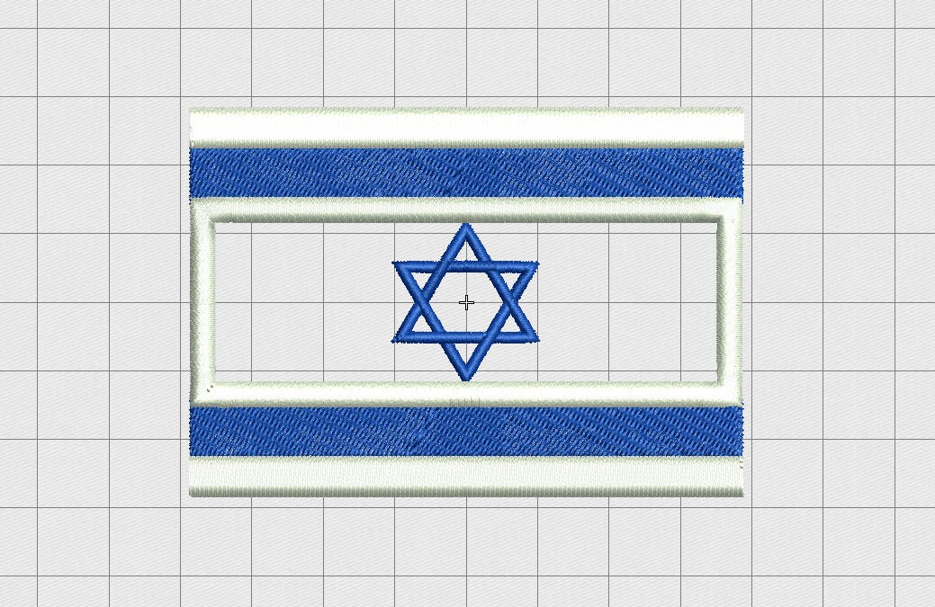 Israel Country Flag Applique Embroidery Design in 3x3 4x4 and | Etsy