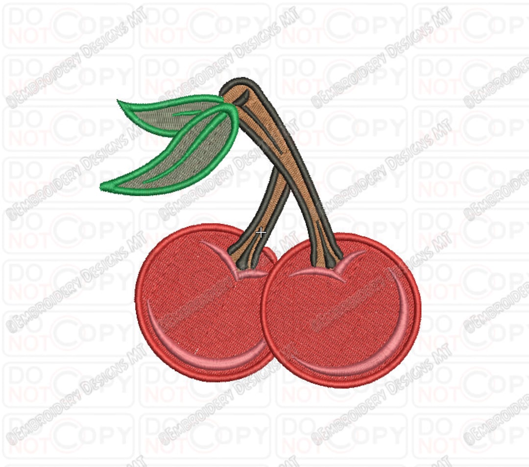 Cherry Cherries Embroidery Design in 2x2 3x3 4x4 and 5x5 Sizes - Etsy