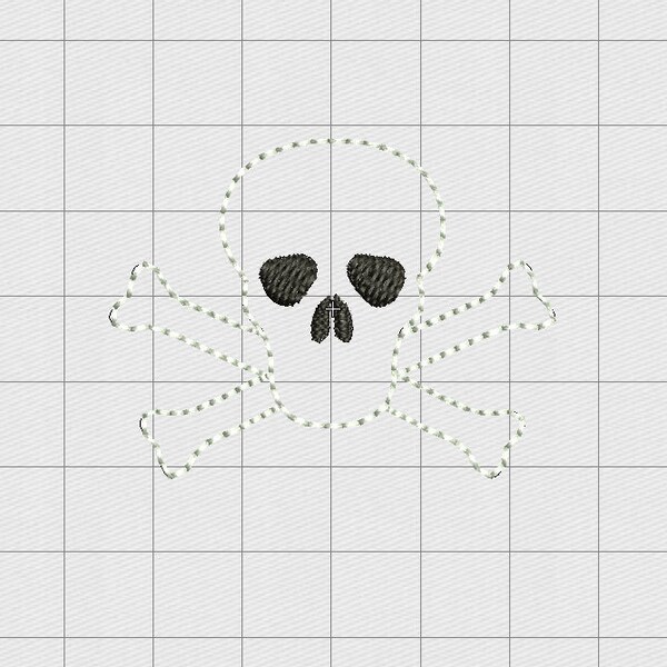 Skull and Cross Bones Embroidery - Etsy