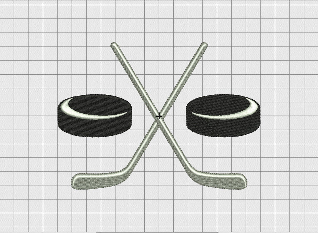 Hockey Crossed Sticks Simple Full Stitch Embroidery Design in 2x2 3x3 ...