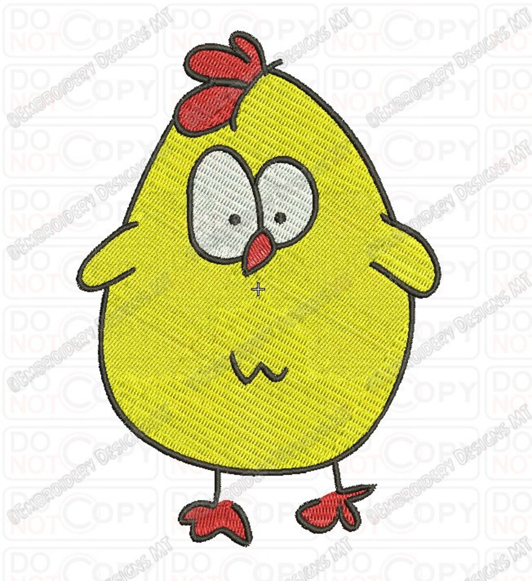 Goofy Chicken Embroidery Design in 3x3 4x4 and 5x7 Sizes - Etsy