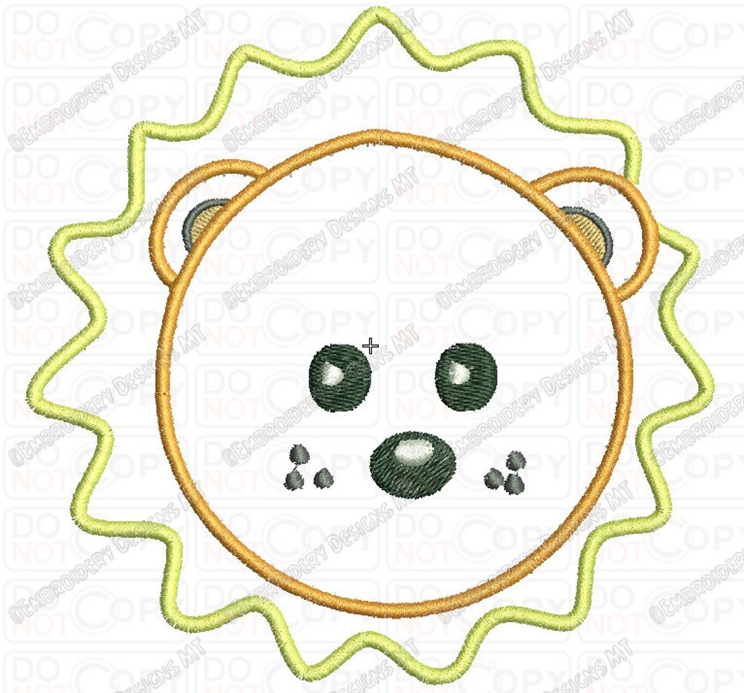 Lion Head Applique Embroidery Design in 4x4 and 5x7 Sizes - Etsy