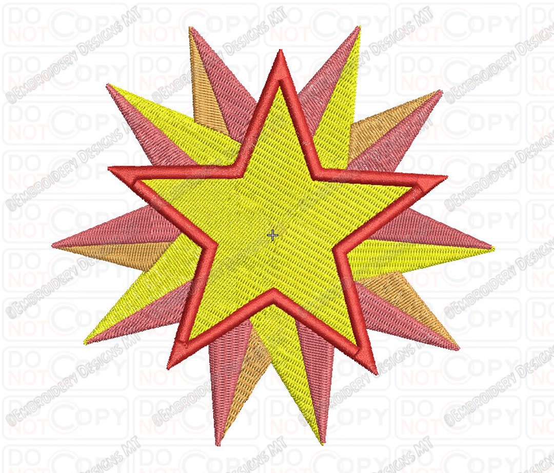 Sun Star Embroidery Design in 3x3 4x4 and 5x7 Sizes - Etsy