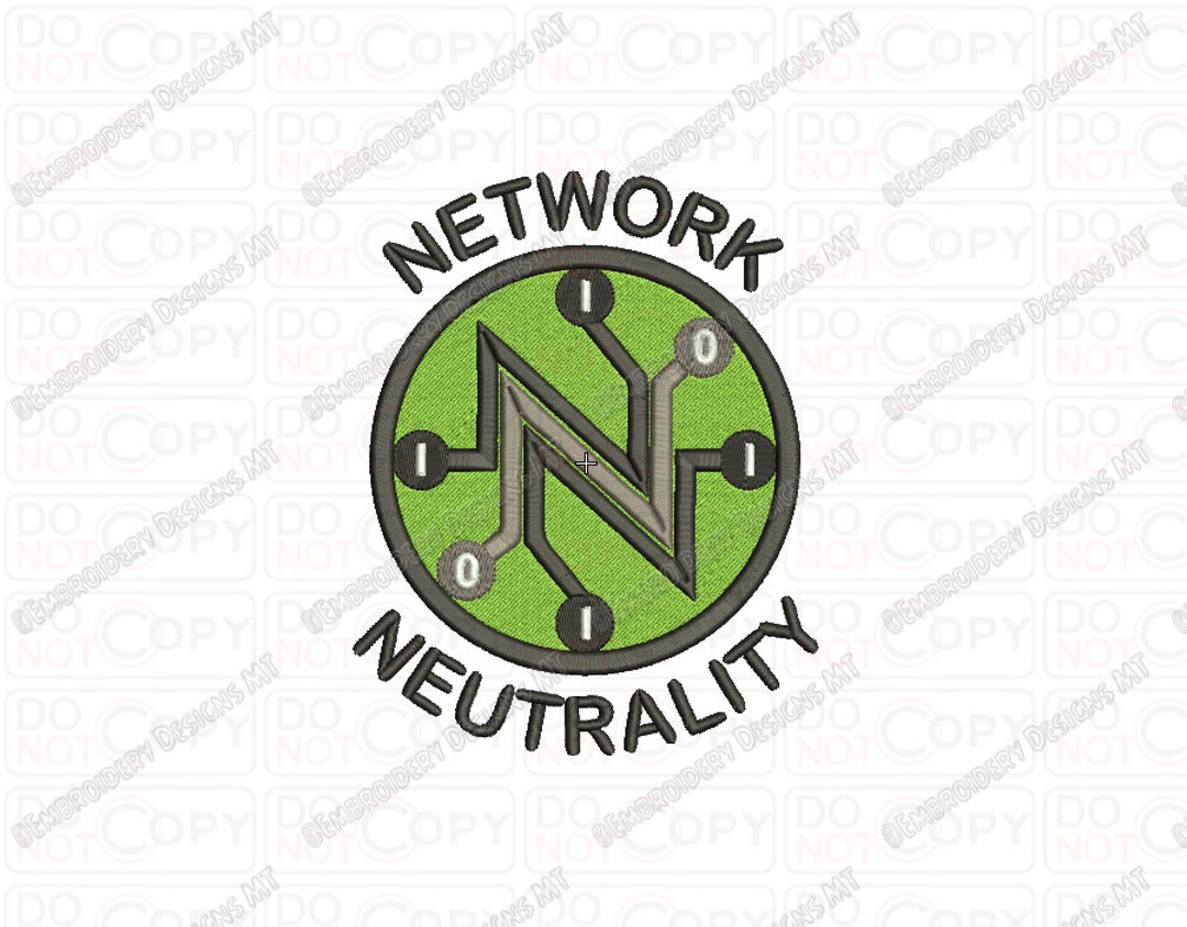 Network Neutrality Logo Embroidery Design With/without Text in 2x2 3x3 ...