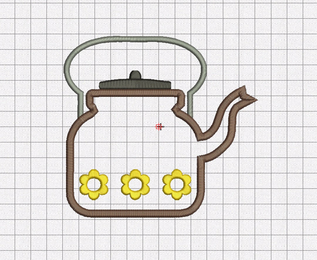 Coffee Pot Applique Embroidery Design in 4x4 5x5 and 6x6 Sizes - Etsy