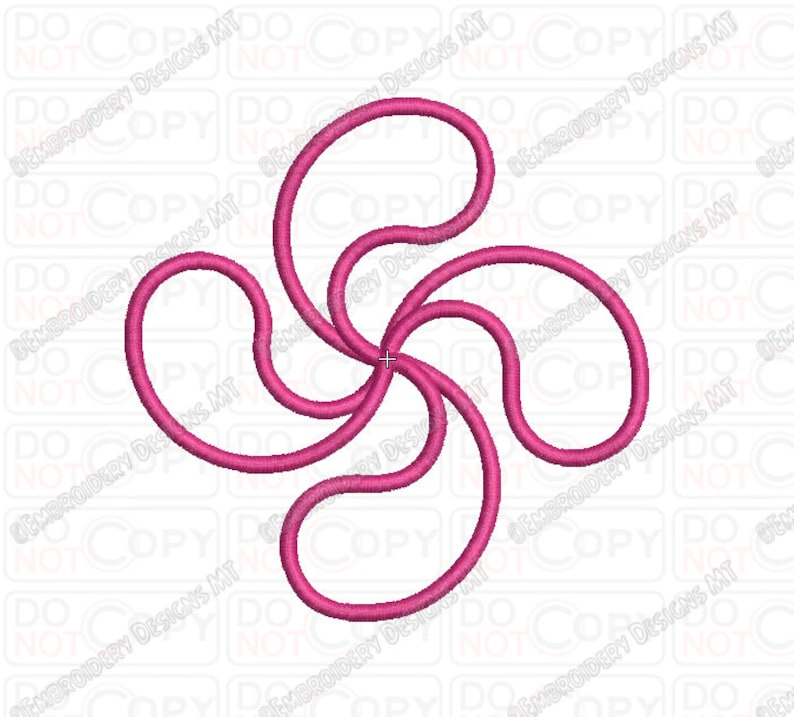 Lauburu Basque Cross Applique Embroidery Design in 3x3 4x4 and | Etsy