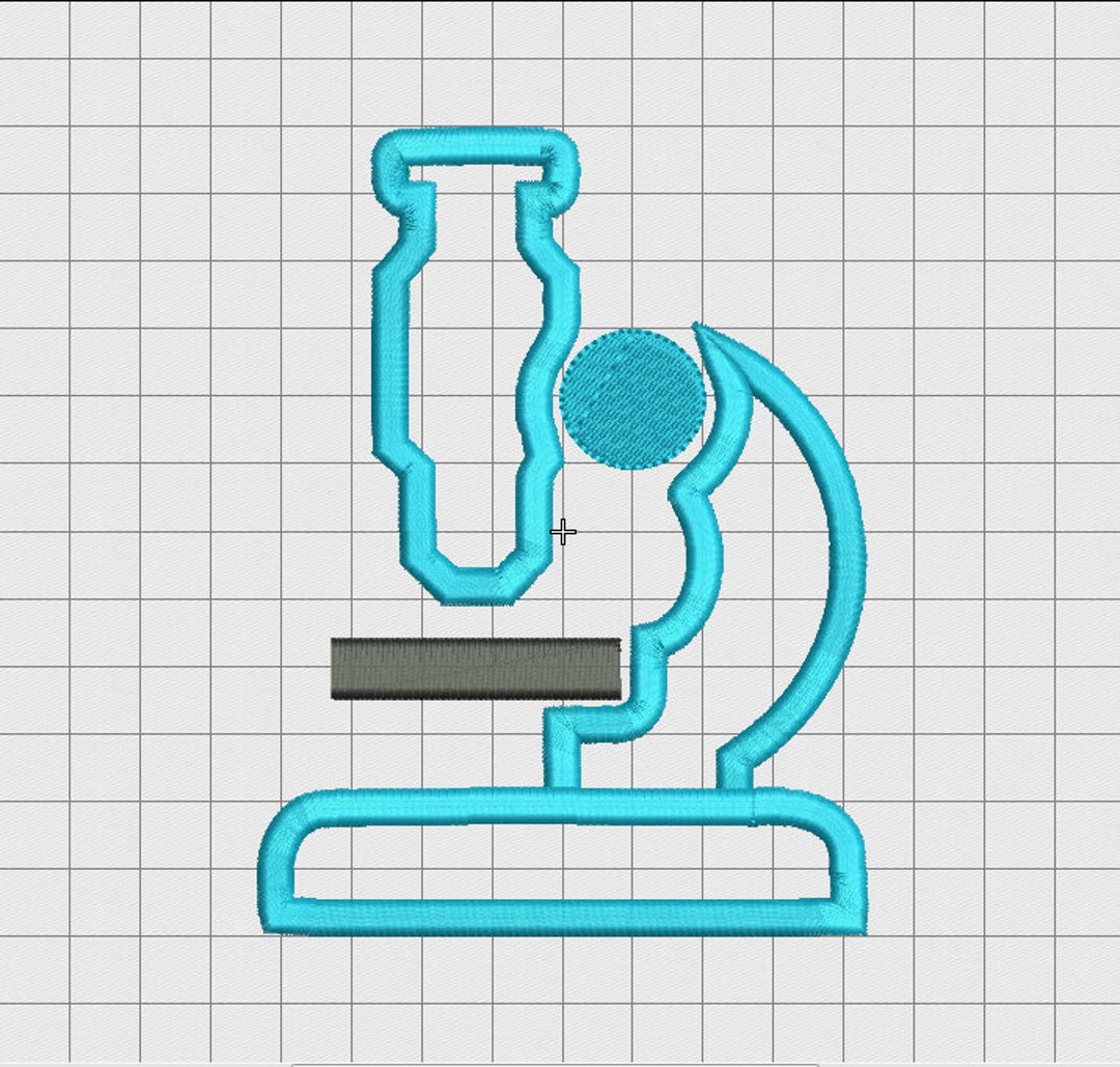 Microscope Applique Embroidery Design File in Sizes 4x4 5x5 and 6x6 - Etsy