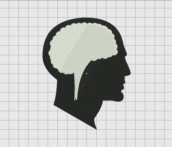 Human Head Brain Cerebrum Fill Stitch Embroidery Design in 3x3 | Etsy