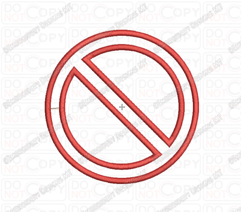 Do Not No Circle Applique Embroidery Design in 3x3 4x4 and 5x7 Sizes - Etsy