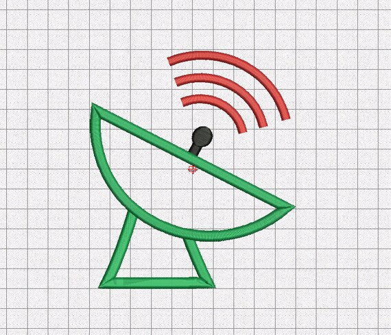 Satellite Applique Embroidery Design in 3x3 4x4 5x5 and 6x6 | Etsy