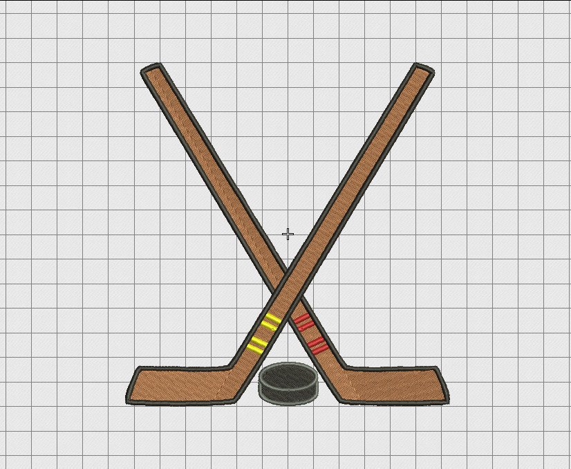 Hockey Crossed Sticks Basic Full Stitch Embroidery Design in | Etsy