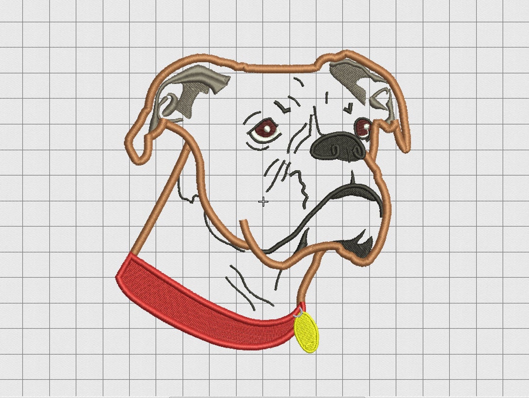 Boxer Dog Face Portrait Applique Embroidery Design in 3x3 4x4 5x5 6x6 ...