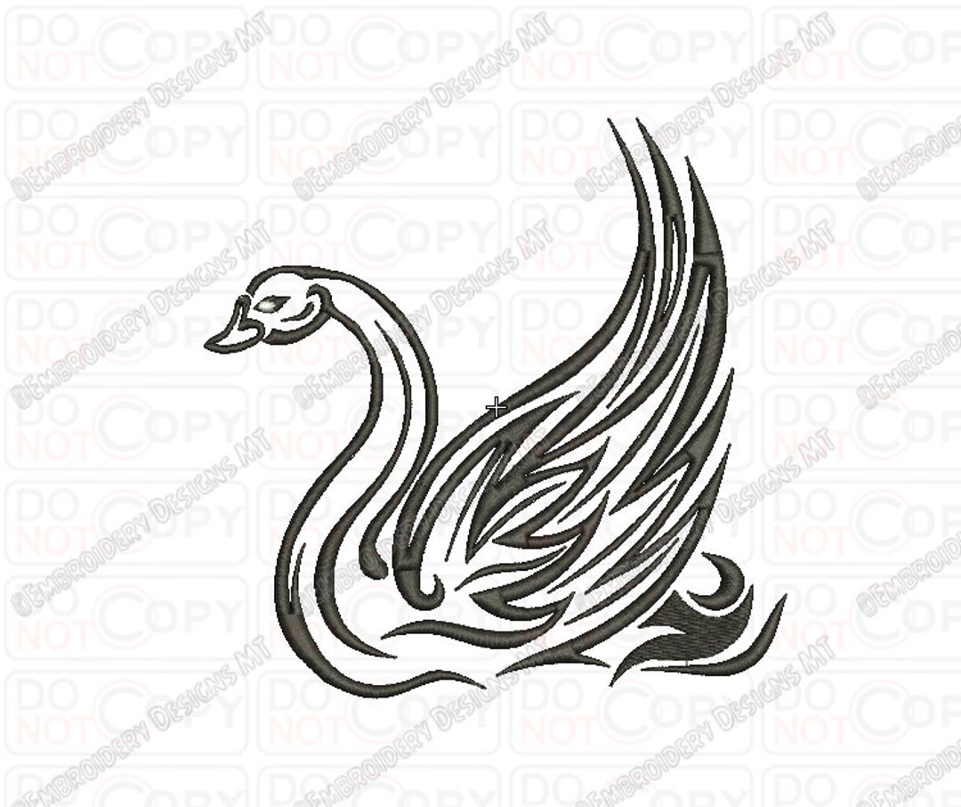 Swan Duck Tribal Embroidery Design in 3x3 4x4 and 5x7 Sizes - Etsy