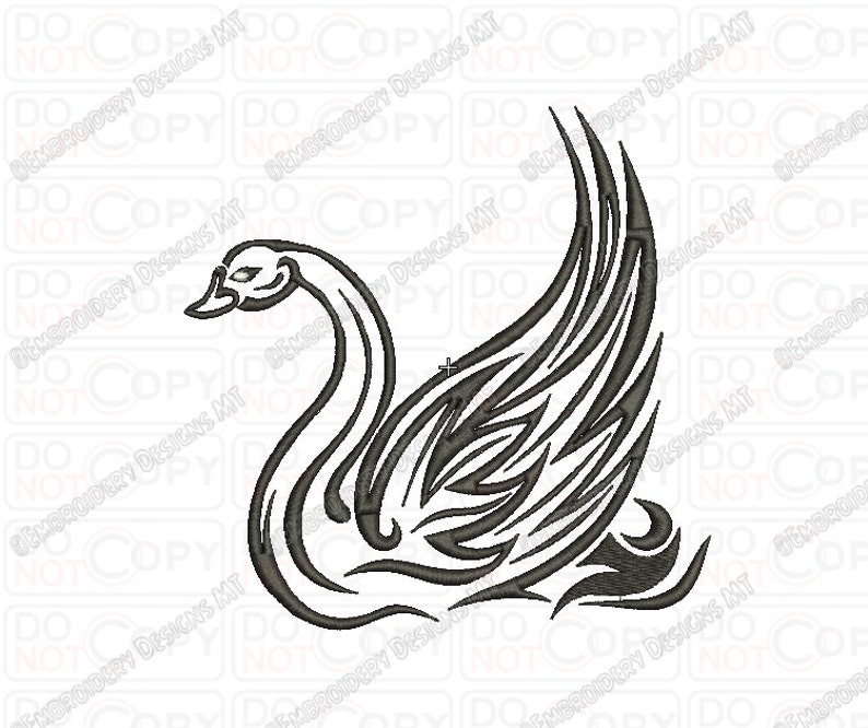 Swan Duck Tribal Embroidery Design in 3x3 4x4 and 5x7 Sizes - Etsy